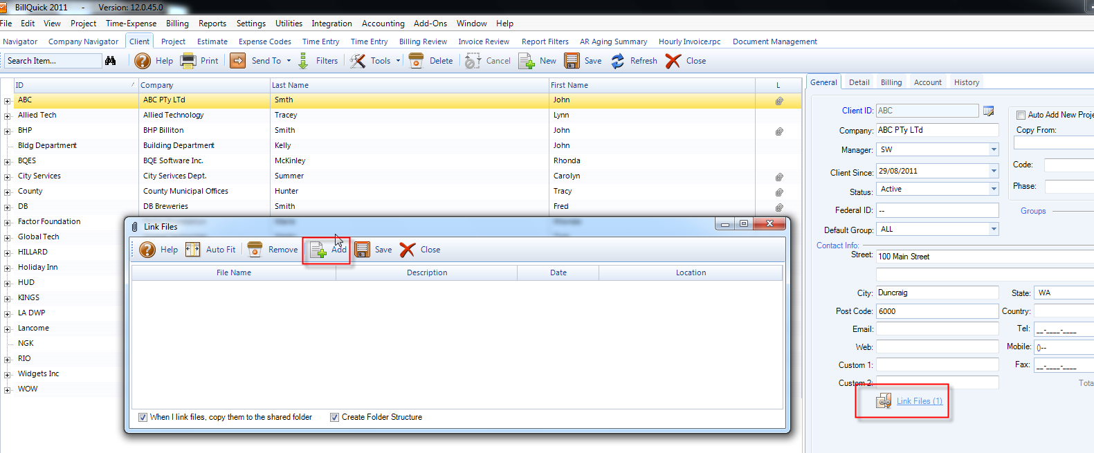 How do I access emails in BillQuick using file linking? – BQE Knowledgebase